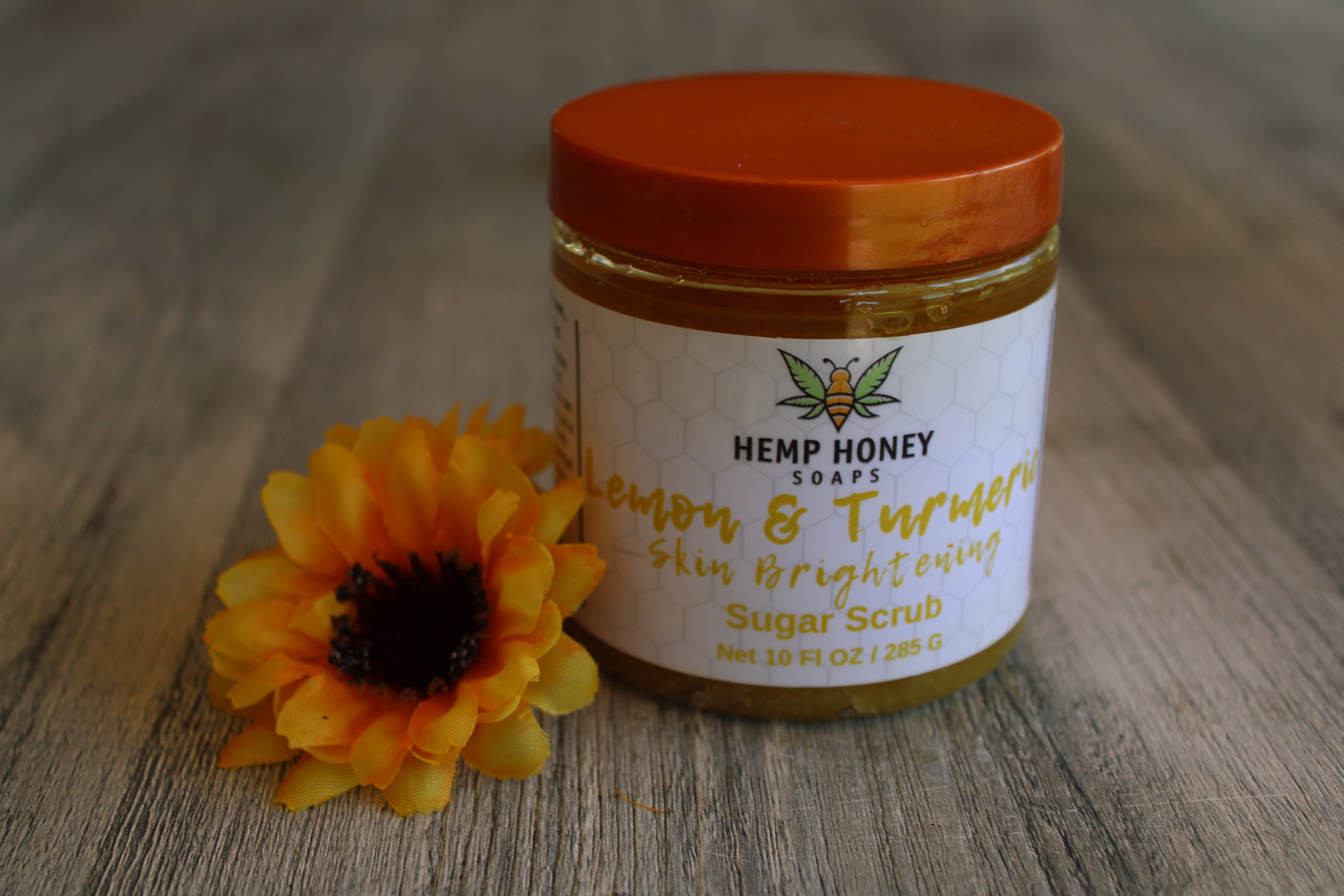 Skin Brightening Lemon & Turmeric Hemp Sugar Scrub | Hemp Honey Soaps